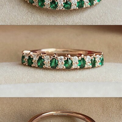 Color Changing Gemstone Ring, 6x8mm Emerald Cut Alexandrite Wedding ...