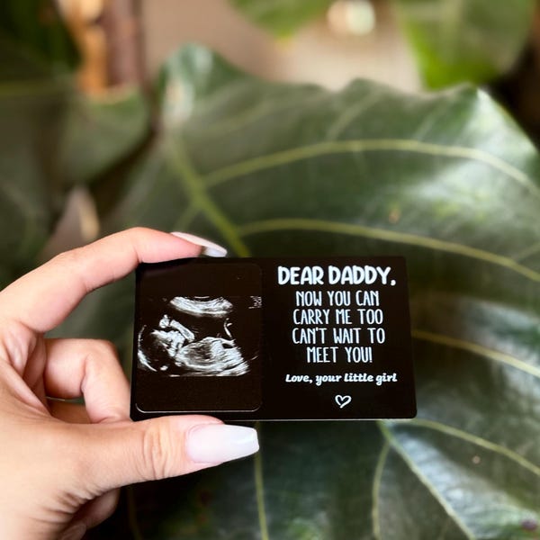 Custom Metal Ultrasound Photo Wallet Card, New Baby Sonogram Gift ...