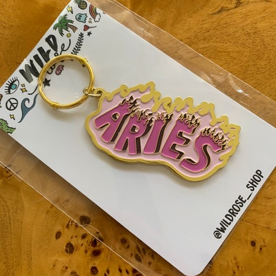 Aries Zodiac Keychain - Etsy