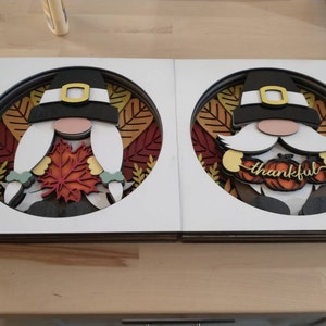 Thanksgiving Gnome 3D Shadow Box SVG/ Thankful Shadow Box/ Thanksgiving ...