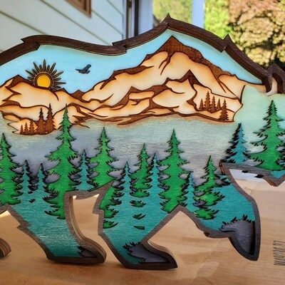 Multilayer Bear Mandala 7 Layers for Laser, Cutter Machines, Home Decor, SVG, DWG, DXF Cdr File ...