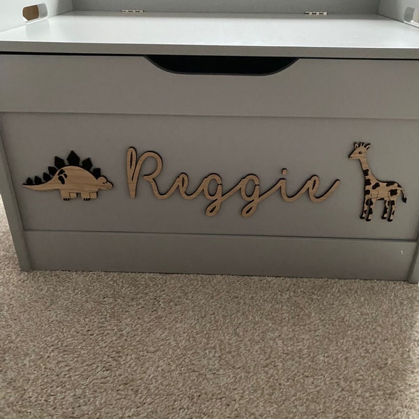 Personalised Toy Box - Soft Grey - Etsy UK