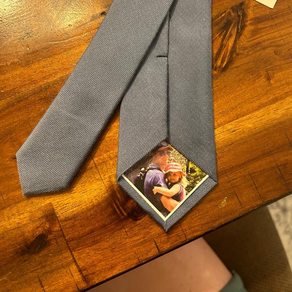 Dad Tie Label PHOTO ONLY, Heart Picture Tie Patch, Father of the Bride ...