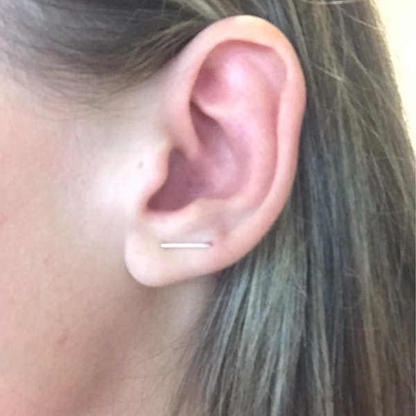 DOUBLE Piercing, MULTIPLE Piercing, Double Stud Earring, Staple Stud ...