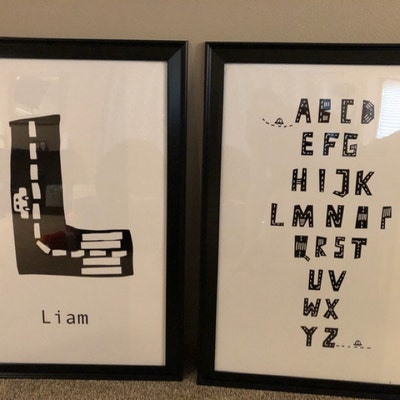 Alphabet Print, Black and White Nursery Prints, Alphabet Poster, ABC ...