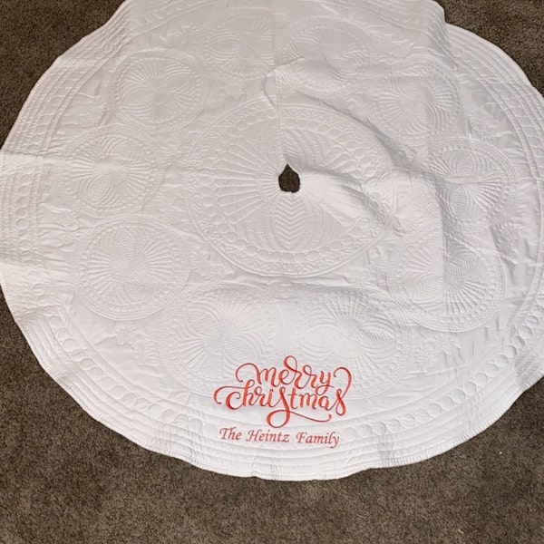 Personalized Christmas Tree Skirt Monogrammed Christmas Decor Custom ...