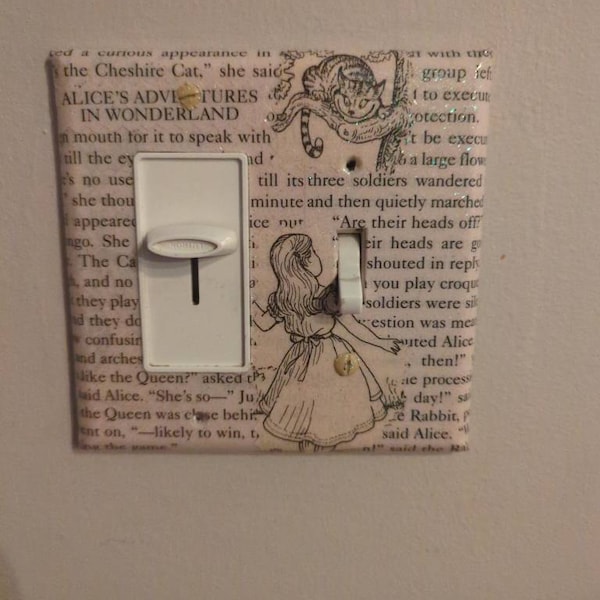 Book Page Wall Light Switch Plate With PICTURE, Light Switch Cover ...