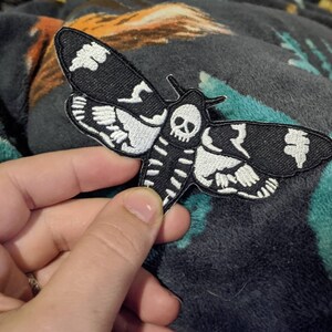 Deaths Head Moth Embroidered Patch Applique Gothic Emo Punk - Etsy