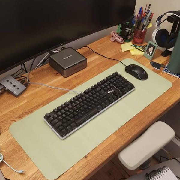 High Frequency Embossing-leather Desk Mat | Custom Size Desk Pad ...