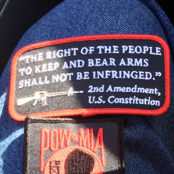 US CONSTITUTION PATCH Black Iron-on Embroidered Applique 2nd Second ...