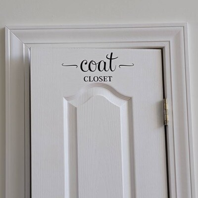 Coat Closet Decal, Foyer Closet Vinyl Decal, Home Decor Sticker Quote ...