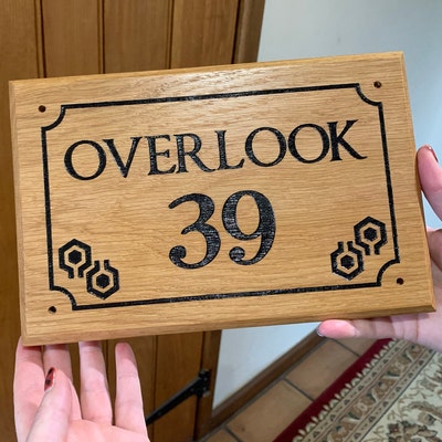 Solid Oak Bespoke Engraved House Sign Plaque - Etsy