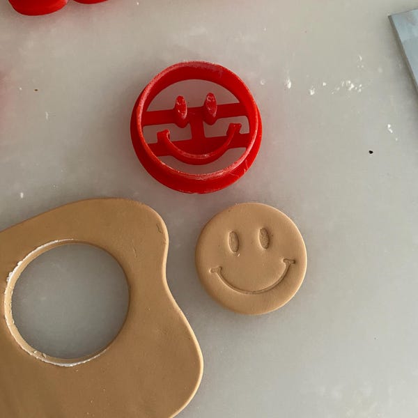 Smiley Face Polymer Clay Cutter | Happy Face Clay Cutter | Smiley Clay ...