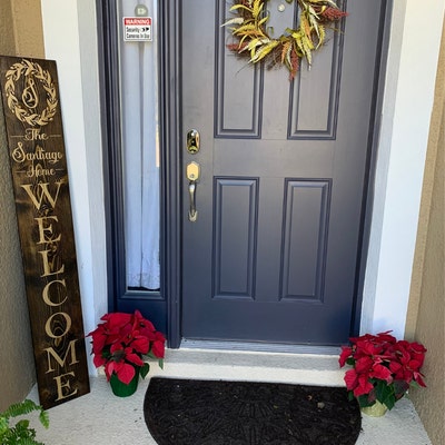 Hello Cursive Welcome Porch Sign Summer Sign Spring Sign - Etsy