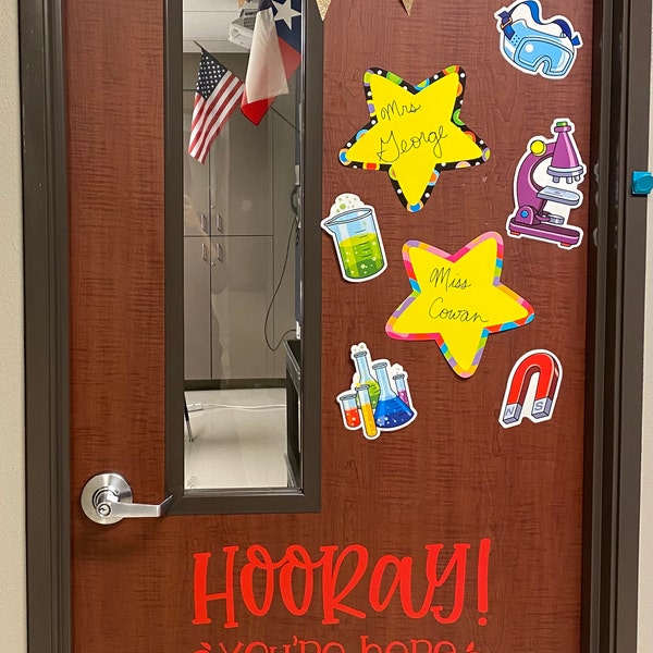 Hooray You're Here Decal for Classroom Door or Wall Vinyl Decal for ...