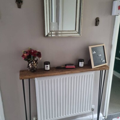 Rustic Radiator Cover With Hairpin Legs Radiator Shelf - Etsy UK