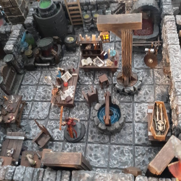 Wooden Lamp Post / Lantern Post on Stone Base for Dungeons and Dragons ...
