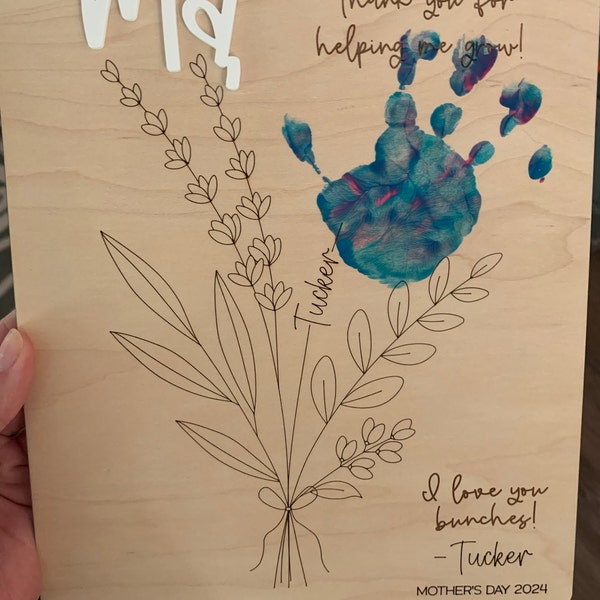 Handprint Sign, DIY Mother’s Day Sign, Mother’s Day Gift, Children’s ...