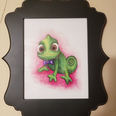 Tangled Pascal Chameleon Watercolor Painting Prints - Etsy