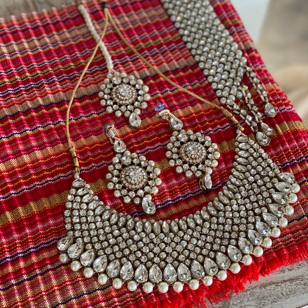 Bollywood Ethnic Gold Tone Indian Fashion Bridal Jewelry Necklace ...