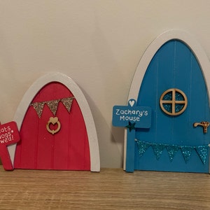 Mouse Hole, Miniature Wooden Door, With Bunting and Personalised Sign ...