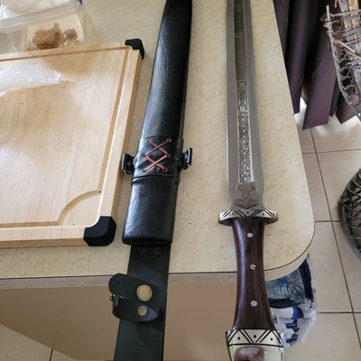 18 Inches Long Blade Sword-dragon Tooth Sword-d Guard Handle-full Tang ...