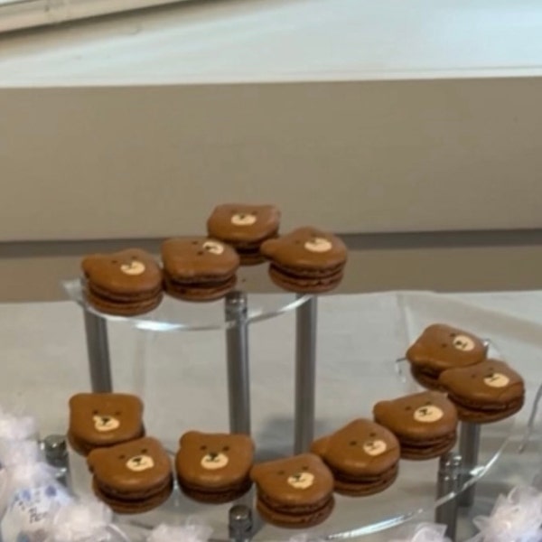 Bear French Macarons 12 or 24 - Choose Your Flavors - Edible Macaroons ...