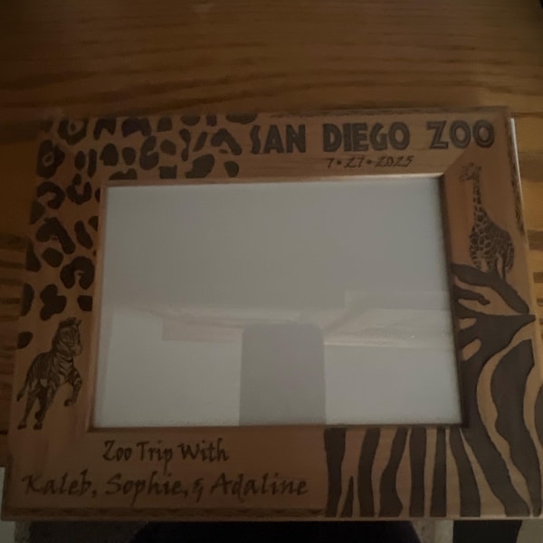 Personalized Picture Frame, for 5x7 Photo, Zoo Visit, Vacation, Custom ...