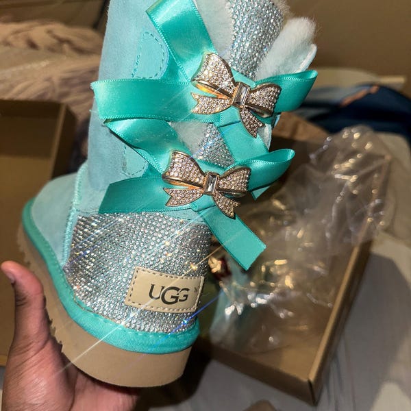 UGG Custom Bling UGG Boots With Bling 2 Bows OR 3 Bows, Rhinestone Ugg ...