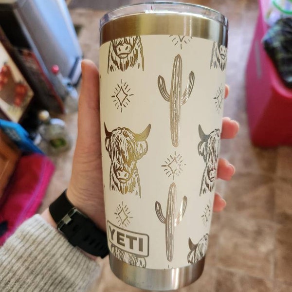 20oz - 360 Highland Cow Engraved YETI Tumbler - Etsy
