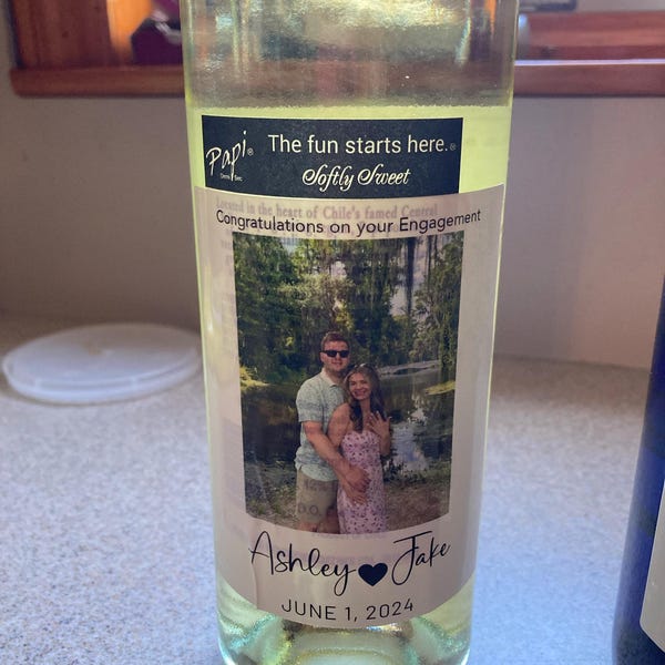 PRINTED Photo Wine Bottle Label, Personalized Wine Label, Custom ...
