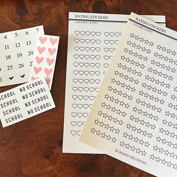 12 Blank Monthly Calendar Stickers in Small, Medium and Large Size ...