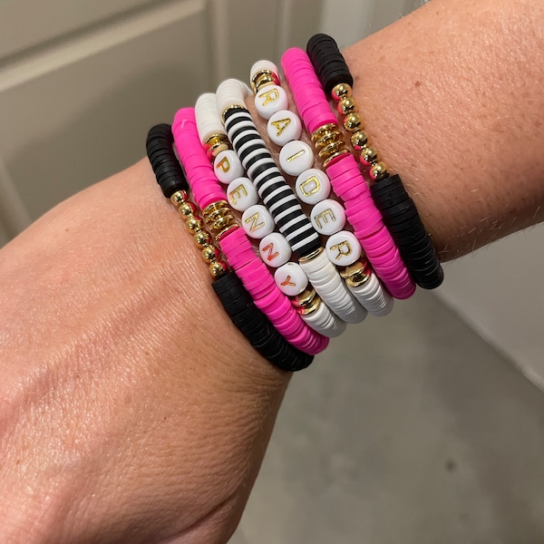Heishi Coin Stack Bracelet, Layering Bracelets, Stretch Bracelets ...