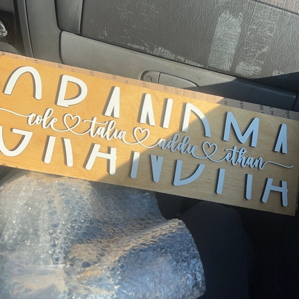 3D Personalized Grandma Sign With Children Name| Personalized Grandma ...