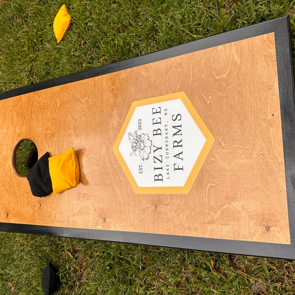 Set of Two Custom Logos for Cornhole Boards, Printing of 2 Business or ...