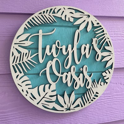 Tropical Name Sign, Beach House Sign, Personalized Sign, Established ...