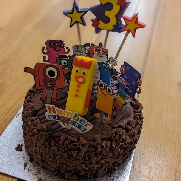 Handmade Edible Number Blocks Numberblocks Cake Topper Decoration ...