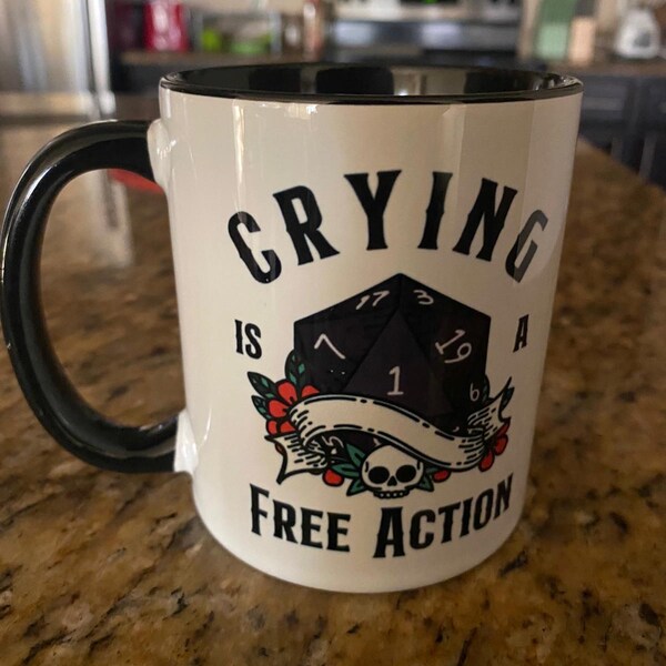 DND MUG | Dnd FUNNY | Critical Fail Mug | D&d Mug | Crying is A Free ...