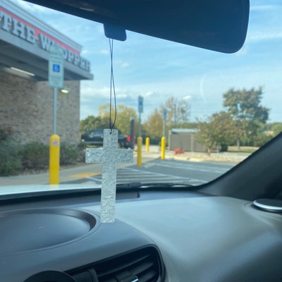 Glitter Cross, Rearview Mirror Charm, Cross Charm, Cross Car Charm ...