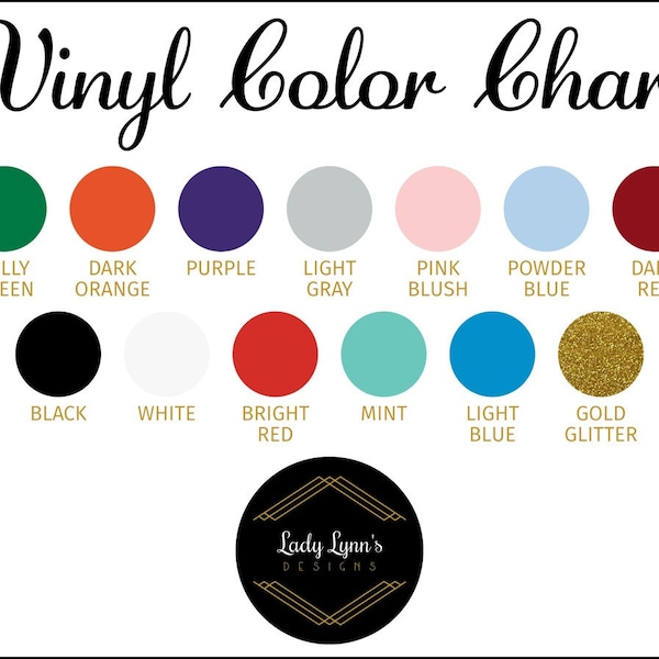 CUSTOM Color Chart Graphic for Your Etsy Shop - Shaped Color Chart ...