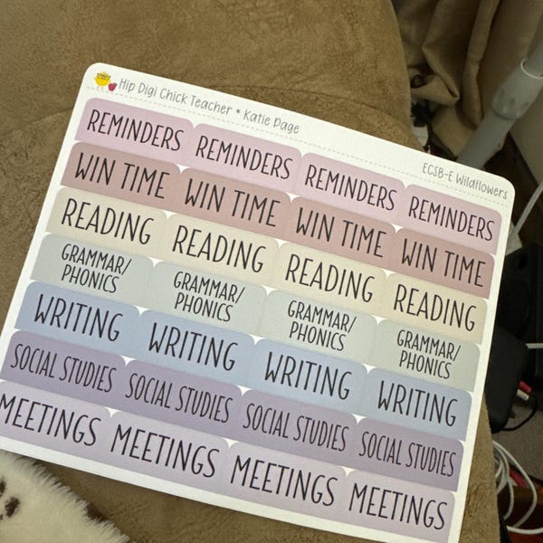 Custom Teacher Planner Subject Header Stickers - Etsy
