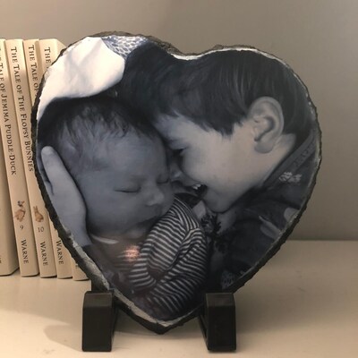 PHOTO SLATE HEART Shape Rock Personalised Photo Gift - Etsy