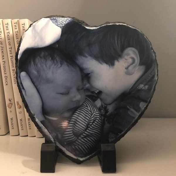 PHOTO SLATE HEART Shape Rock Personalised Photo Gift - Etsy