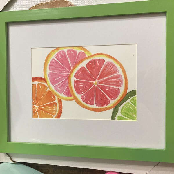 Citrus ART PRINT, Watercolor Artwork Orange, Grapefruit, Lime Slices ...