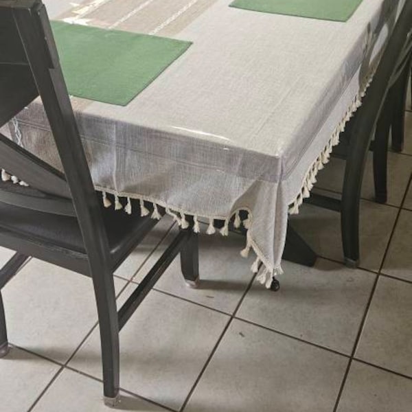 ULTRACLEAR Vinyl Tablecloth Custom Fitted Crystal Clear Waterproof ...