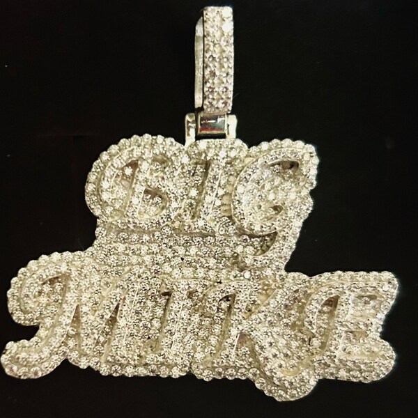 Moissanite Name Pendant/ Breezy Name Iced Moissanite Charm / Iced Name ...