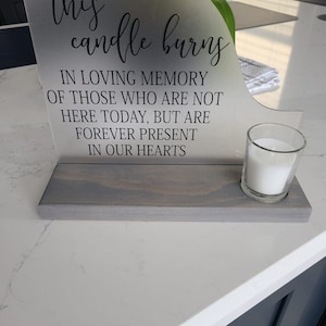 Wedding Remembrance This Candle Burns Memorial Candle Memorial Sign ...