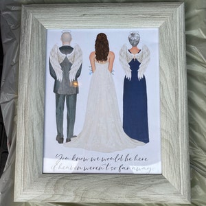 Wedding Family Illustration, Wedding Parent Print, Customized Wedding ...