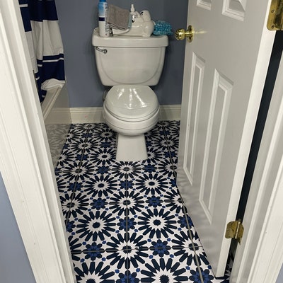 Floor Tile Stickers Vinyl Decal WATERPROOF REMOVABLE for Kitchen Bath ...