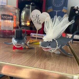 Shark-wedding Cake Topper-shark Lover-beach Wedding-bride and Groom ...